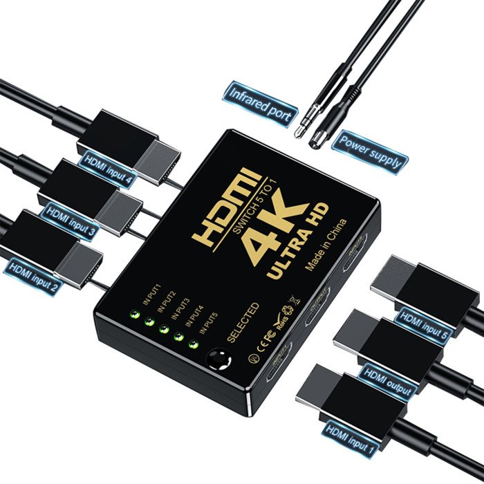 SWITCH HDMI 5IN 4K - Switch HDMI 5IN AK