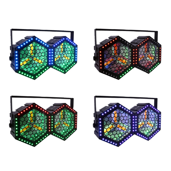 PAR 2BEE - Pack 2 Projecteurs Retro Led 3x50W COB + 36 Led RGB