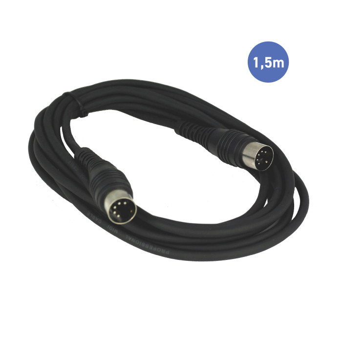 CAB 2048 - Câble 1,5m - MIDI DIN 5 PIN Mâle - MIDI DIN 5 PIN Mâle