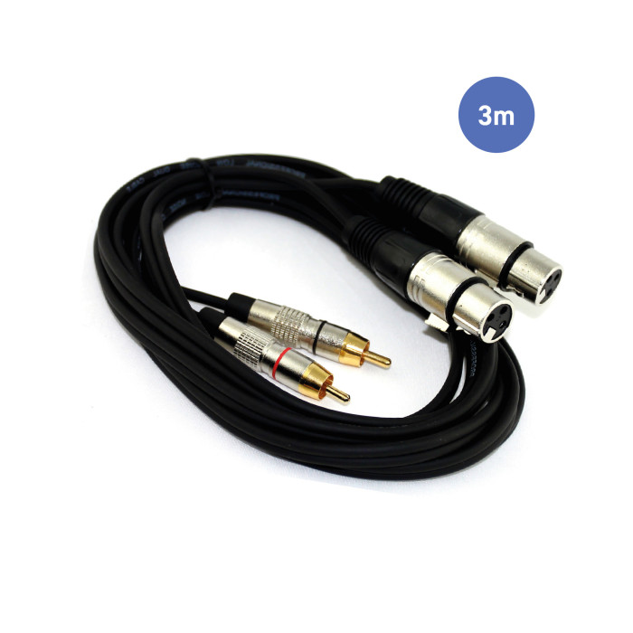 CAB 2068 - Câble 3m - XLR 3 PIN Femelle - RCA Mâle