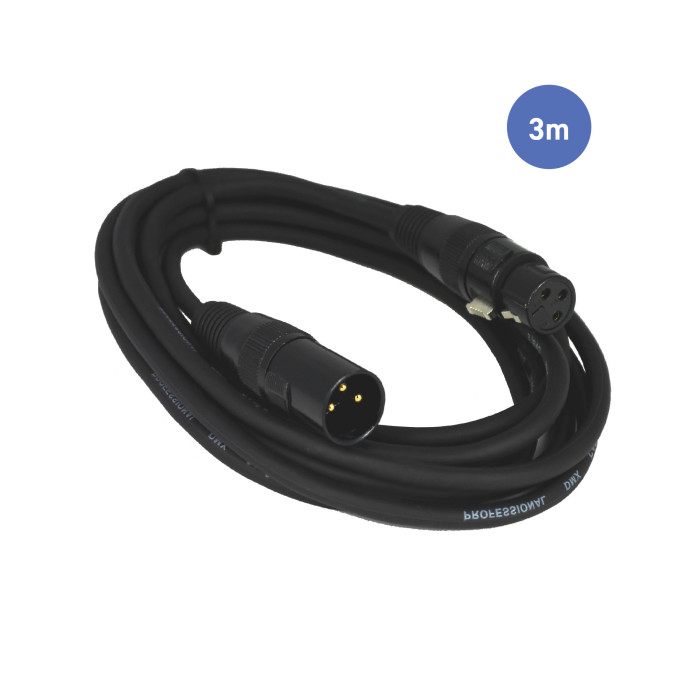 CAB 2129 - Câble 3m - XLR 3 PIN Mâle - XLR 3 PIN Femelle