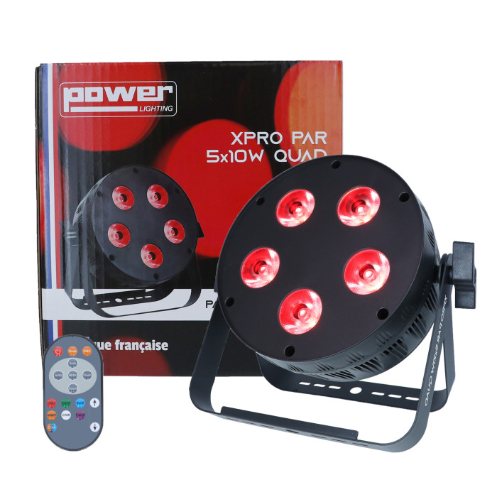 XPRO PAR 5x10W QUAD - Par Slim 5 Leds de 10W 4-en-1